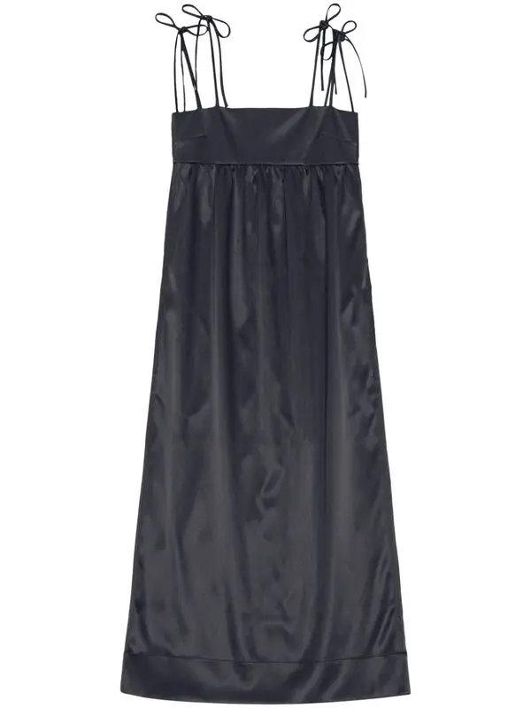 GANNI Sleeveless Satin Maxi Dress