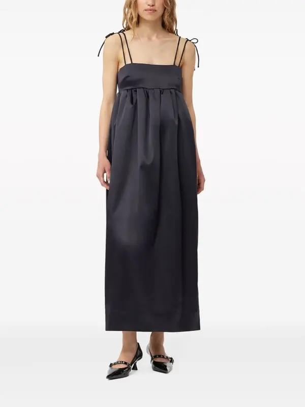 GANNI Sleeveless Satin Maxi Dress