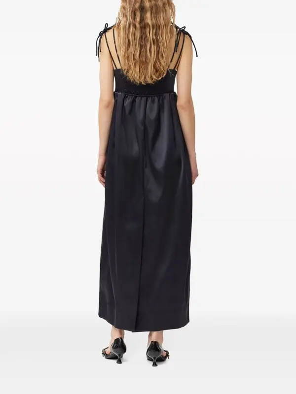 GANNI Sleeveless Satin Maxi Dress