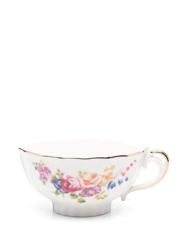 SELETTI Hybrid Kerma Floral-print Tea Cup Set - Grey