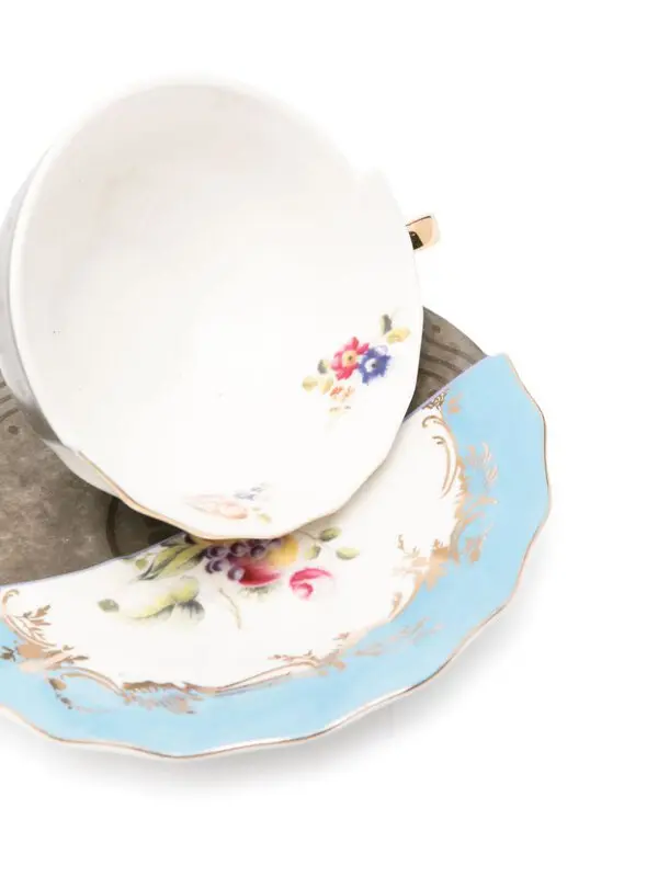 SELETTI Hybrid Kerma Floral-print Tea Cup Set - Grey