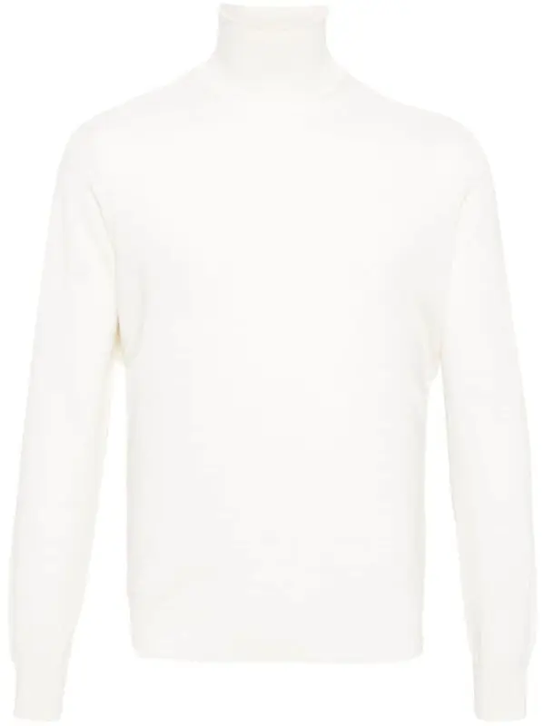 DELL'OGLIO Roll-neck Knit Jumper - White
