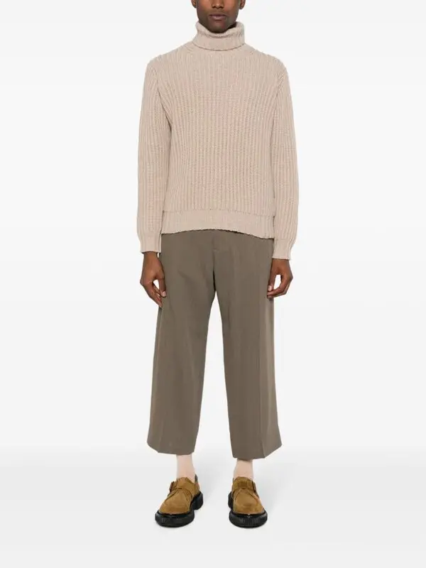DELL'OGLIO Roll-neck Cashmere Jumper - Neutrals