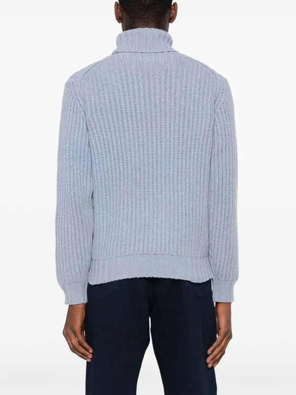 DELL'OGLIO Roll-neck Cashmere Jumper - Blue