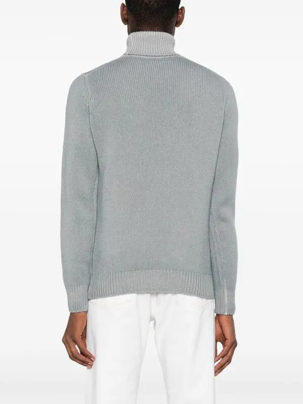 DELL'OGLIO Roll-neck Knit Jumper - Grey