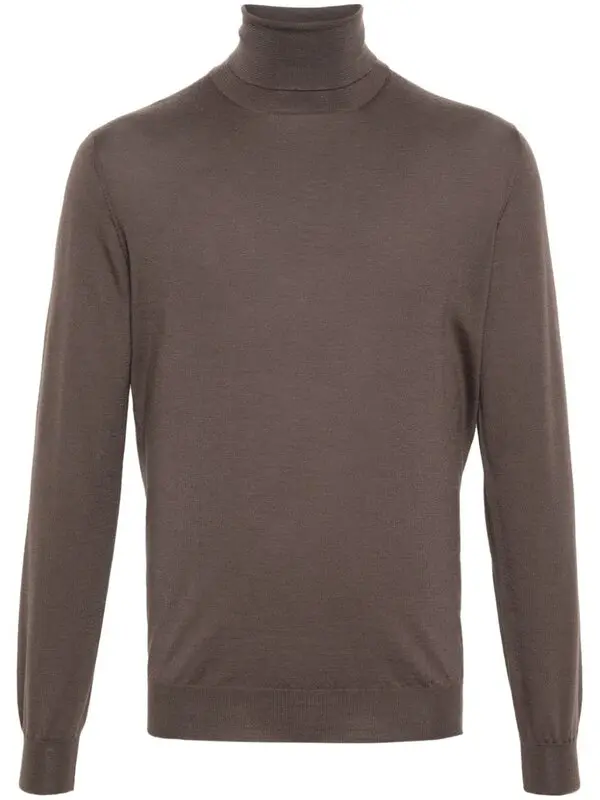DELL'OGLIO Roll-neck Knit Jumper - Grey