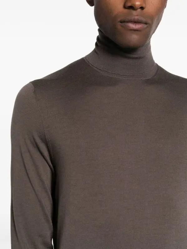 DELL'OGLIO Roll-neck Knit Jumper - Grey