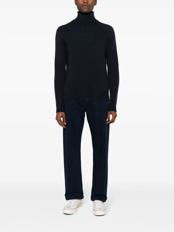 DELL'OGLIO Roll-neck Knit Jumper - Blue