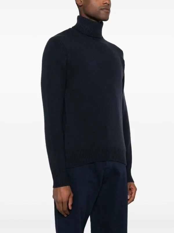 DELL'OGLIO Roll-neck Knit Jumper - Blue