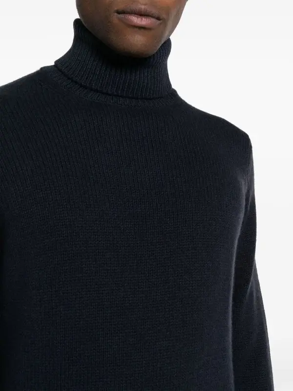 DELL'OGLIO Roll-neck Knit Jumper - Blue