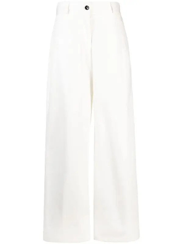 JIL SANDER High-waist Wide-leg Trousers - White