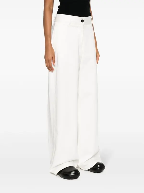 JIL SANDER High-waist Wide-leg Trousers - White