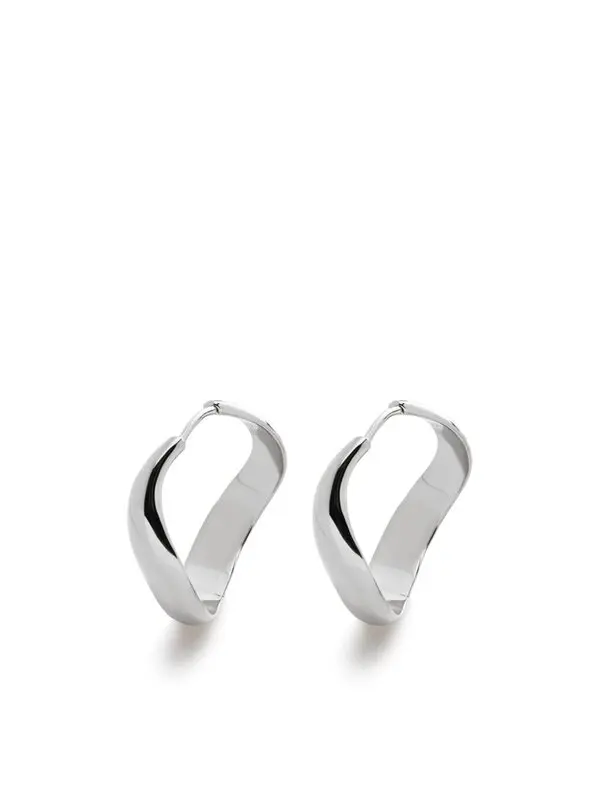 Monica Vinader Medium Swirl Hoop Earrings - Silver