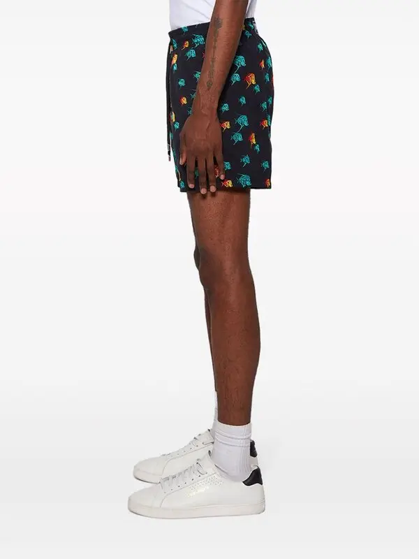 Vilebrequin Mistral Piranhas-embroidered Swim Shorts - Black