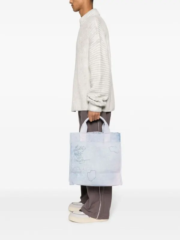 OBJECTS IV LIFE Slogan-print Cotton Tote Bag - Purple
