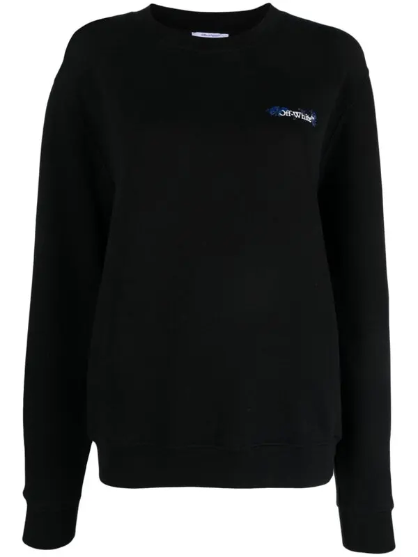 Off-White Arrows Floral-embroidered Sweatshirt - Black