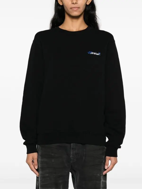 Off-White Arrows Floral-embroidered Sweatshirt - Black