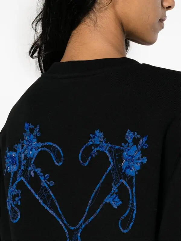 Off-White Arrows Floral-embroidered Sweatshirt - Black