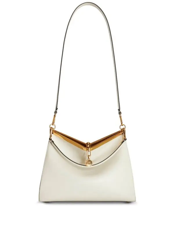 Etro Large Vela Leather Shoulder Bag - White