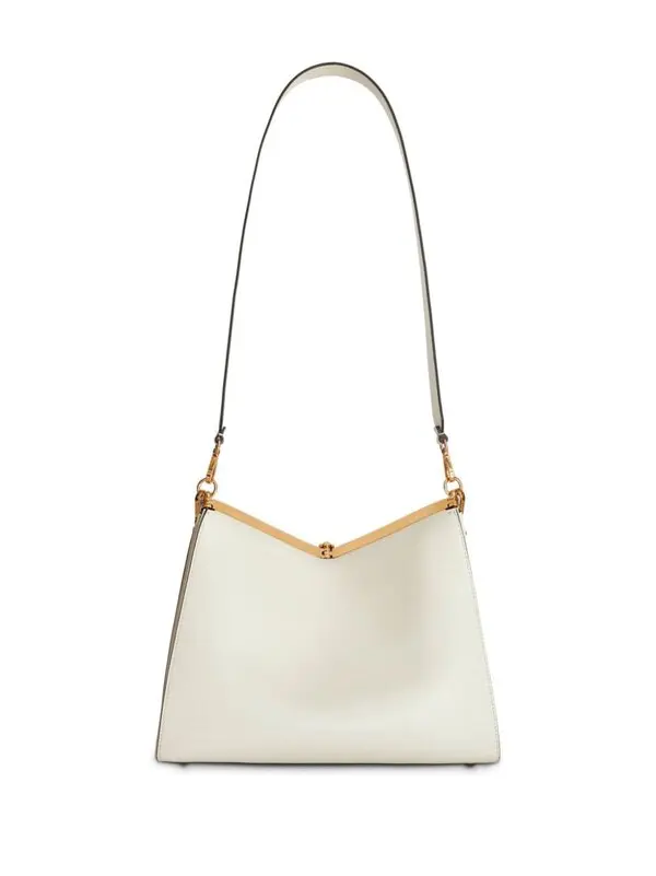 Etro Large Vela Leather Shoulder Bag - White