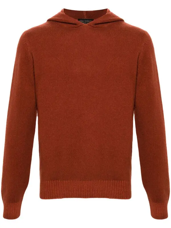 DELL'OGLIO Knitted Hoodie - Orange