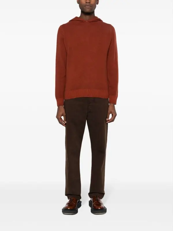 DELL'OGLIO Knitted Hoodie - Orange