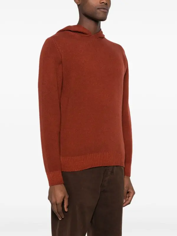 DELL'OGLIO Knitted Hoodie - Orange