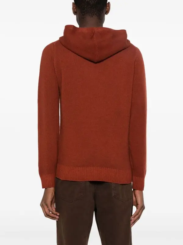 DELL'OGLIO Knitted Hoodie - Orange
