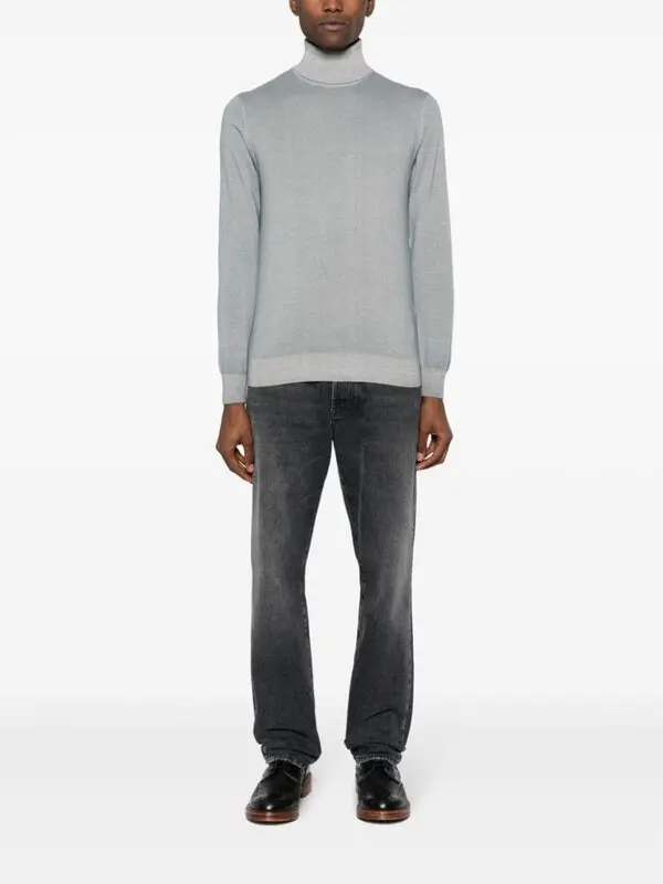 DELL'OGLIO Roll-neck Knitted Jumper - Grey