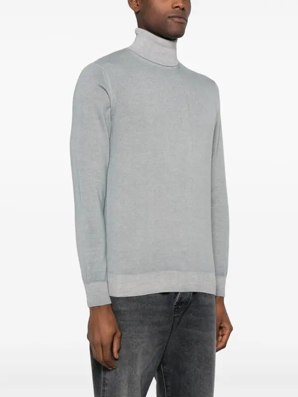DELL'OGLIO Roll-neck Knitted Jumper - Grey
