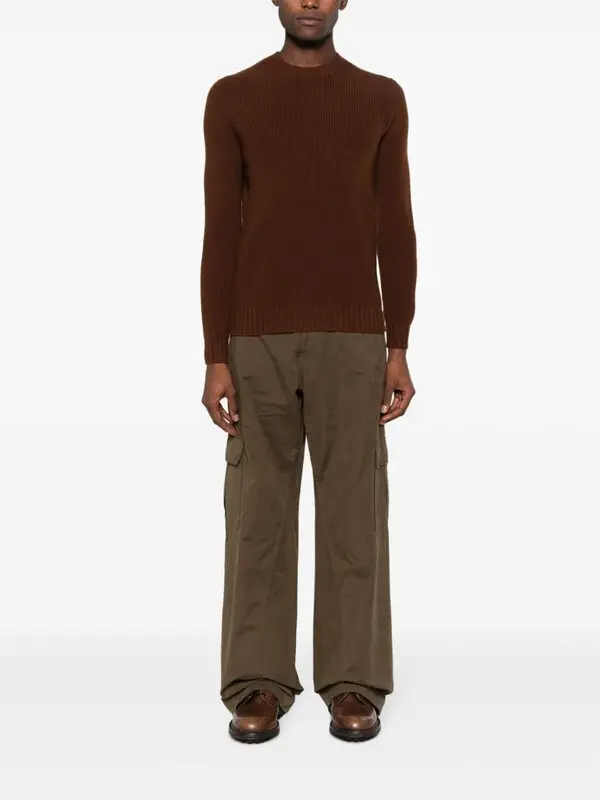 DELL'OGLIO Ribbed-knit Crew-neck Jumper
