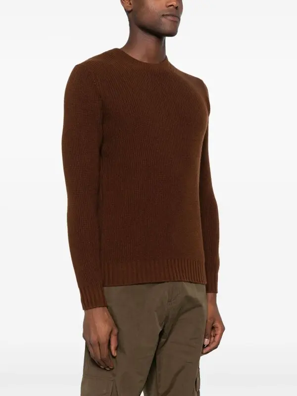 DELL'OGLIO Ribbed-knit Crew-neck Jumper