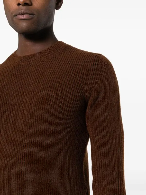 DELL'OGLIO Ribbed-knit Crew-neck Jumper