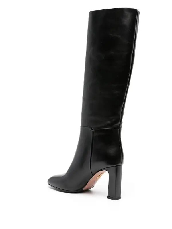 AQUAZZURA Sellier 85mm Leather Knee Boots - Black