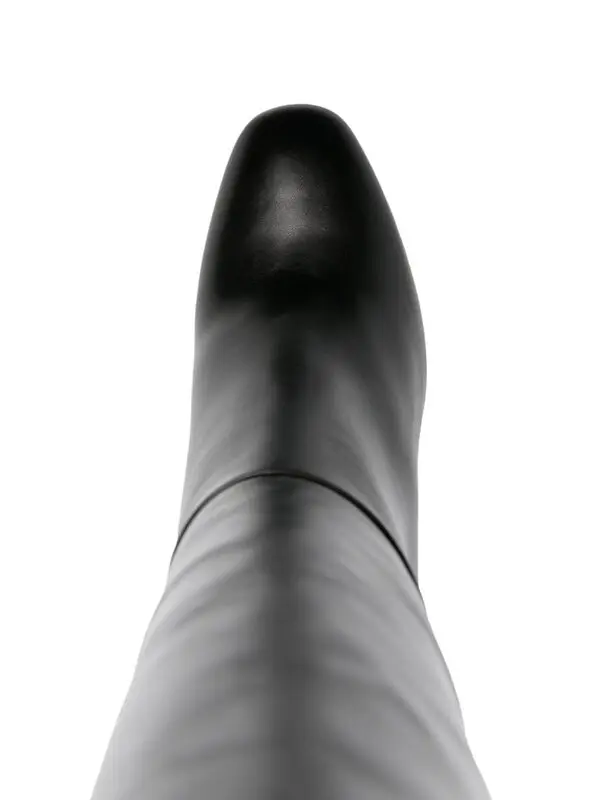 AQUAZZURA Sellier 85mm Leather Knee Boots - Black