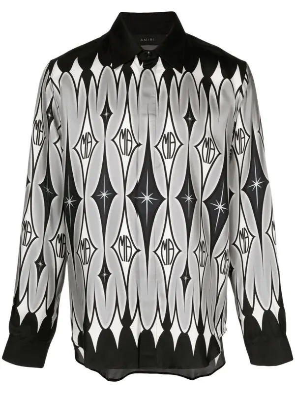 Amiri Graphic-print Silk Shirt - Black