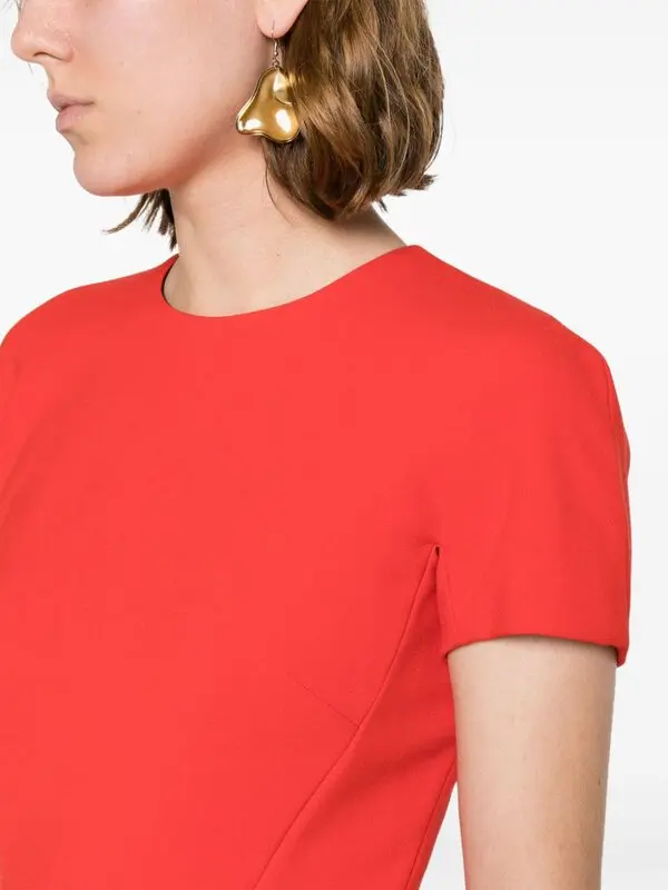 Victoria Beckham Crepe Shift Dress - Red