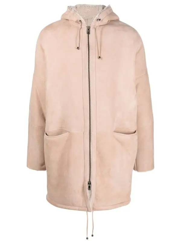 GIORGIO BRATO Shearling-trim Hooded Jacket - Neutrals