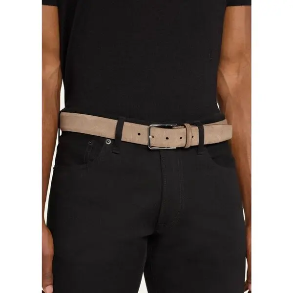 Santoni Suede Square-buckle Belt - Brown