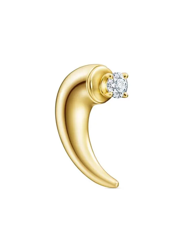 TASAKI 18kt Yellow Diamond Danger Horn Earring - Gold
