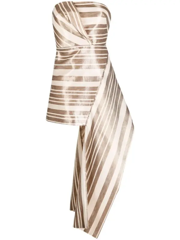 Acler Wilson Striped Mini Dress - Gold | Editorialist