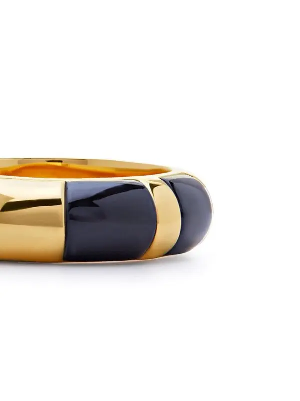Monica Vinader Kate Young Striped D-shape Band Ring - Gold