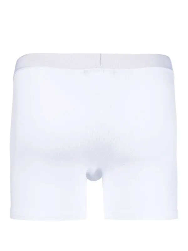Versace 90s Logo Ribbed Long Boxers - White