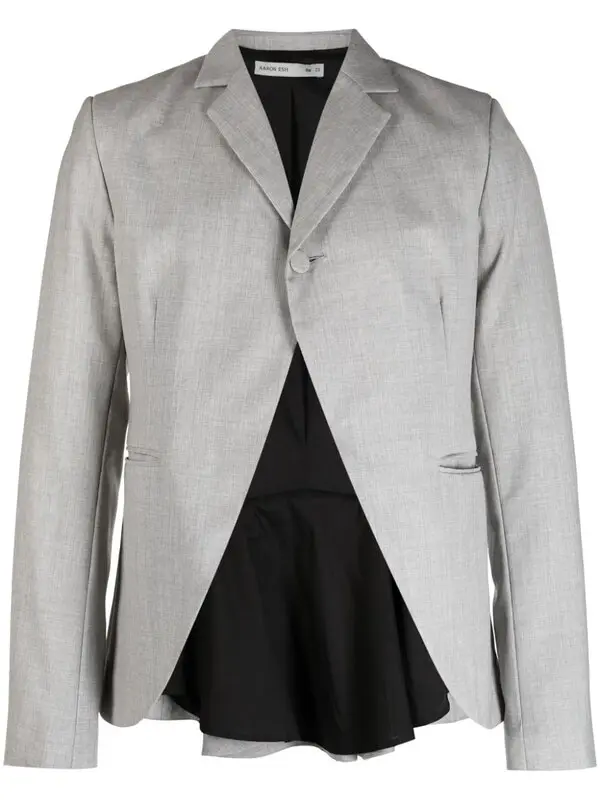 AARON ESH Pleat-detail Wool Blazer