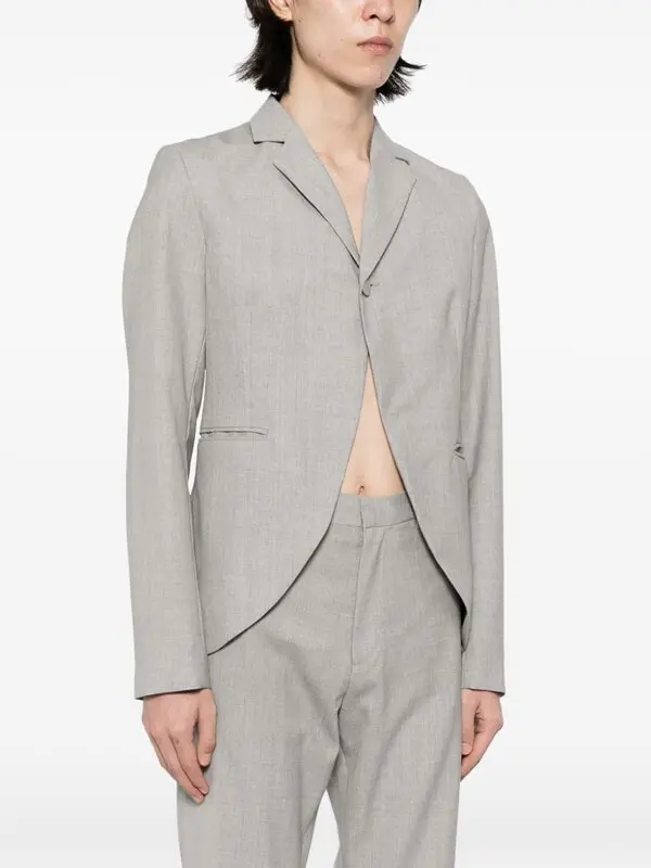AARON ESH Pleat-detail Wool Blazer