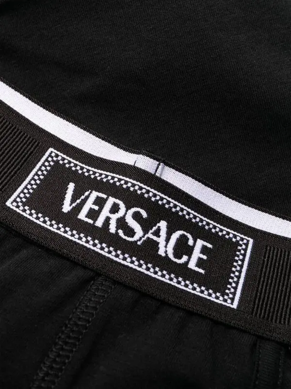 Versace 90s Logo-waistband Cotton Boxer Briefs