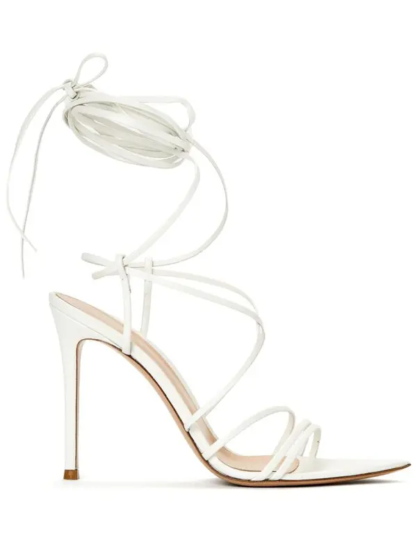 GIANVITO ROSSI 105mm Lace-up Leather Sandals