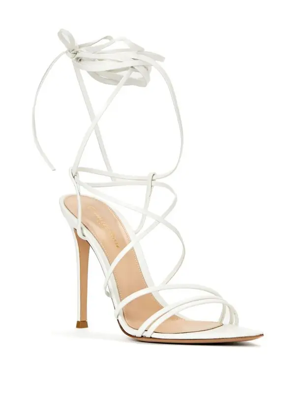 GIANVITO ROSSI 105mm Lace-up Leather Sandals