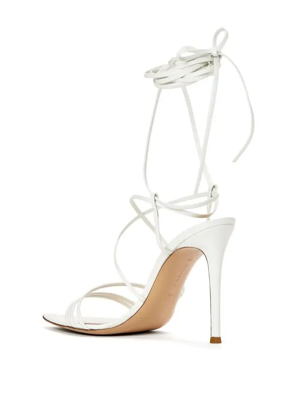 GIANVITO ROSSI 105mm Lace-up Leather Sandals