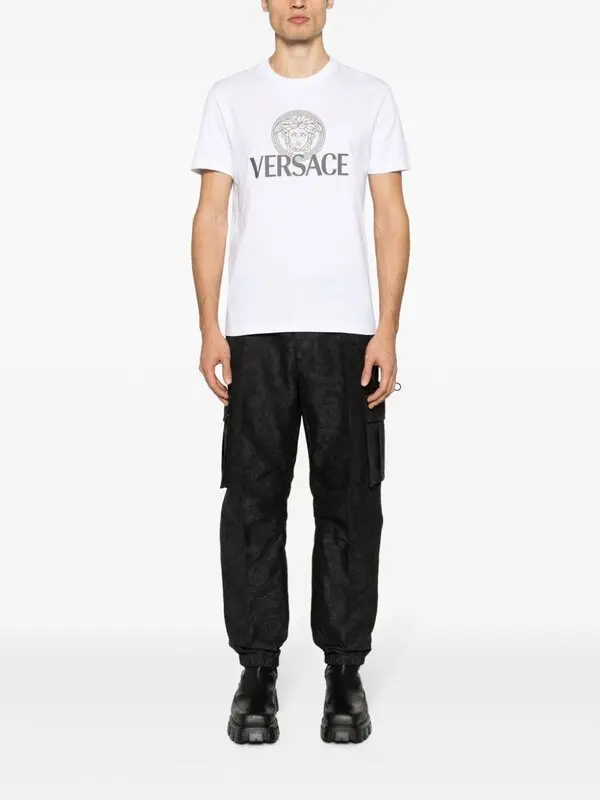 Versace Printed Cotton-jersey T-shirt - White